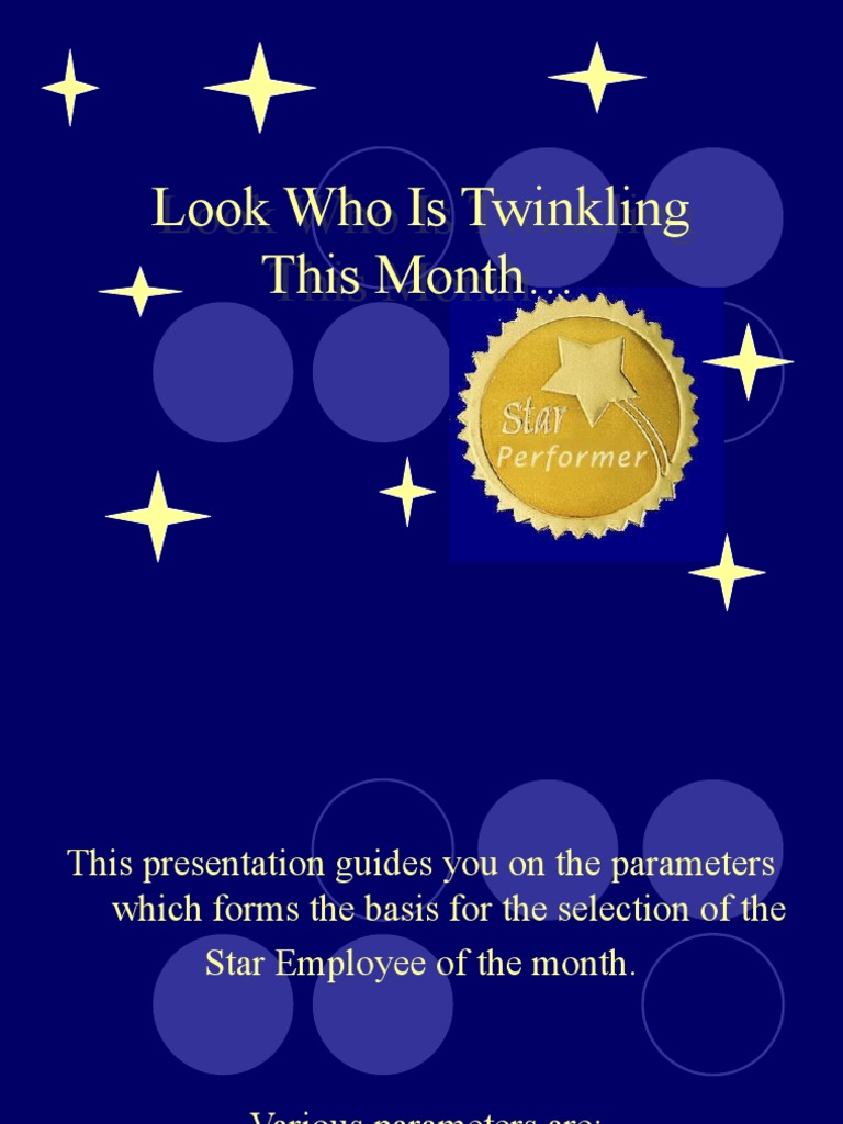 Star Performer of The Month | PDF | Communication | Human Nature