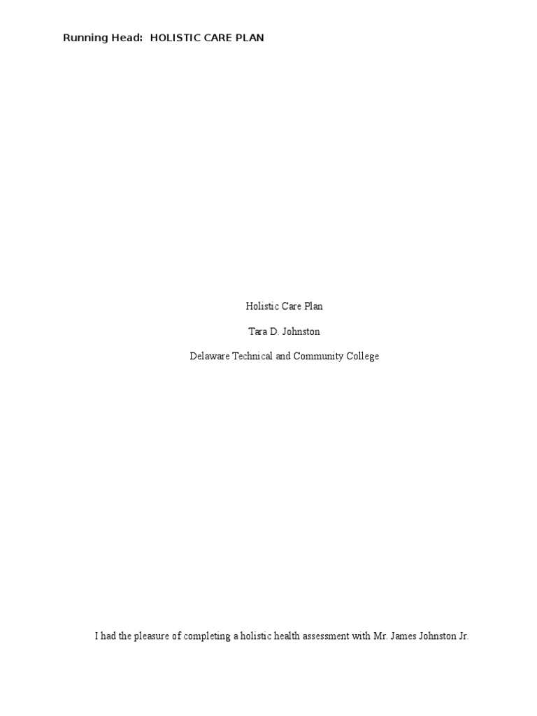 Revised Holistic Care Plan | PDF | Physical Exercise | Back Pain