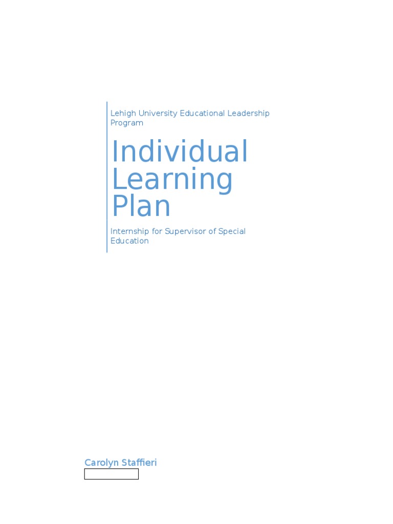 Individual Learning Plan | PDF | Special Education | Curriculum