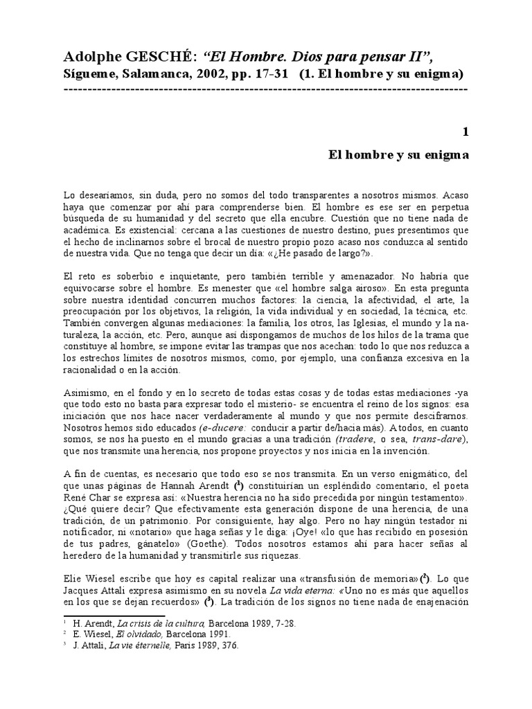 02-A - Adolphe Gesche. El Hombre y Su Enigma | PDF | Verdad | Conocimiento