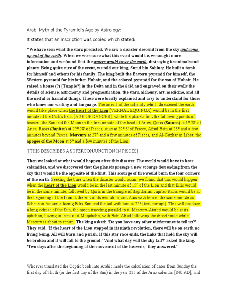 Astrology in Arab Myth of The Pyramid | PDF | Pisces (Astrology ...