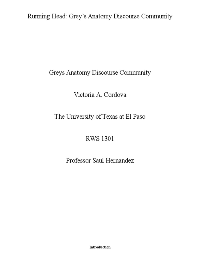 Discourse Community | PDF | Residency (Medicine) | Surgery