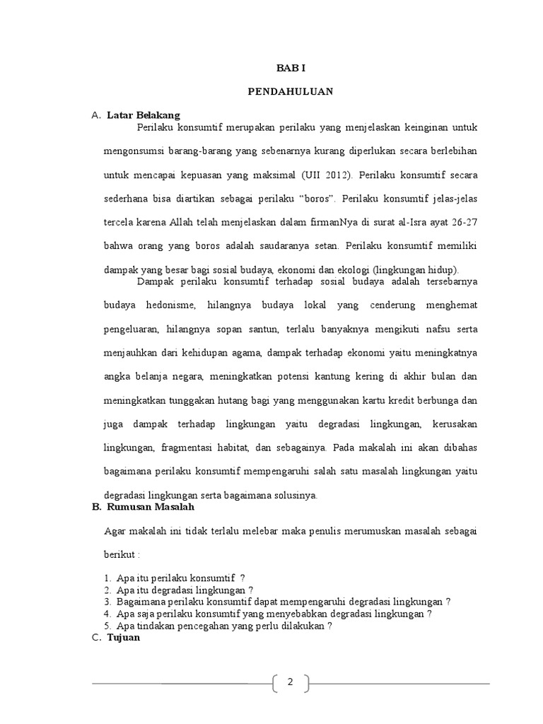 Dampak Perilaku Konsumtif | PDF