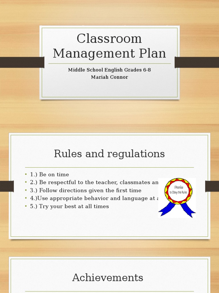Classroom Management Plan1 | PDF | Classroom Management | Pedagogy