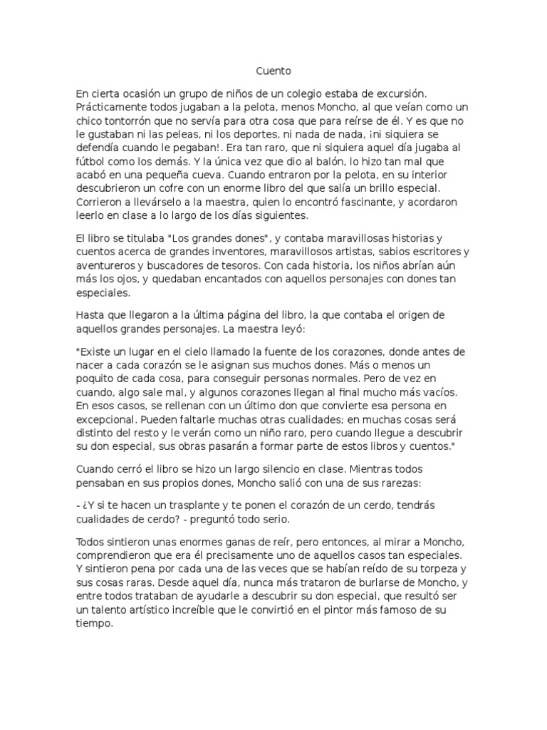 Cuento Bullying Pdf Ocio