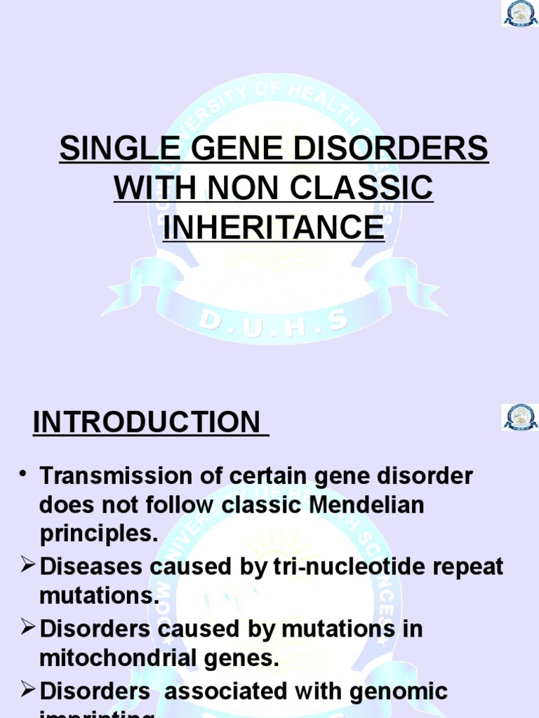 Single Gene Disorders Pdf Gene Mutation