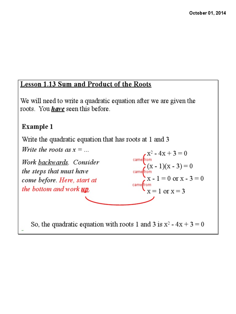 Sum And Product Of Roots QR Help: Sum And Product Of Roots : R/GRE