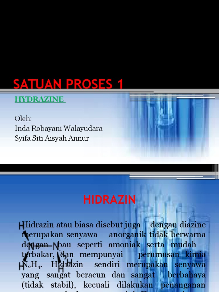 Satuan Proses 1 Hidrazin | PDF