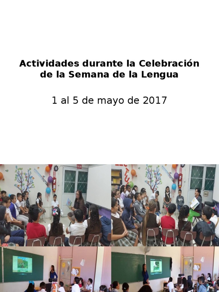 Actividades Durante La Celebración de La Semana de La Lengua | PDF