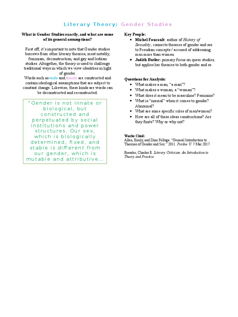 Literary Theory Handout | PDF