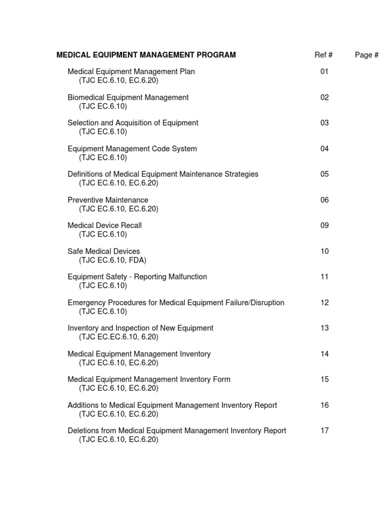 Medical Equipment Managment Manual DUKE | PDF | Medical Device ...