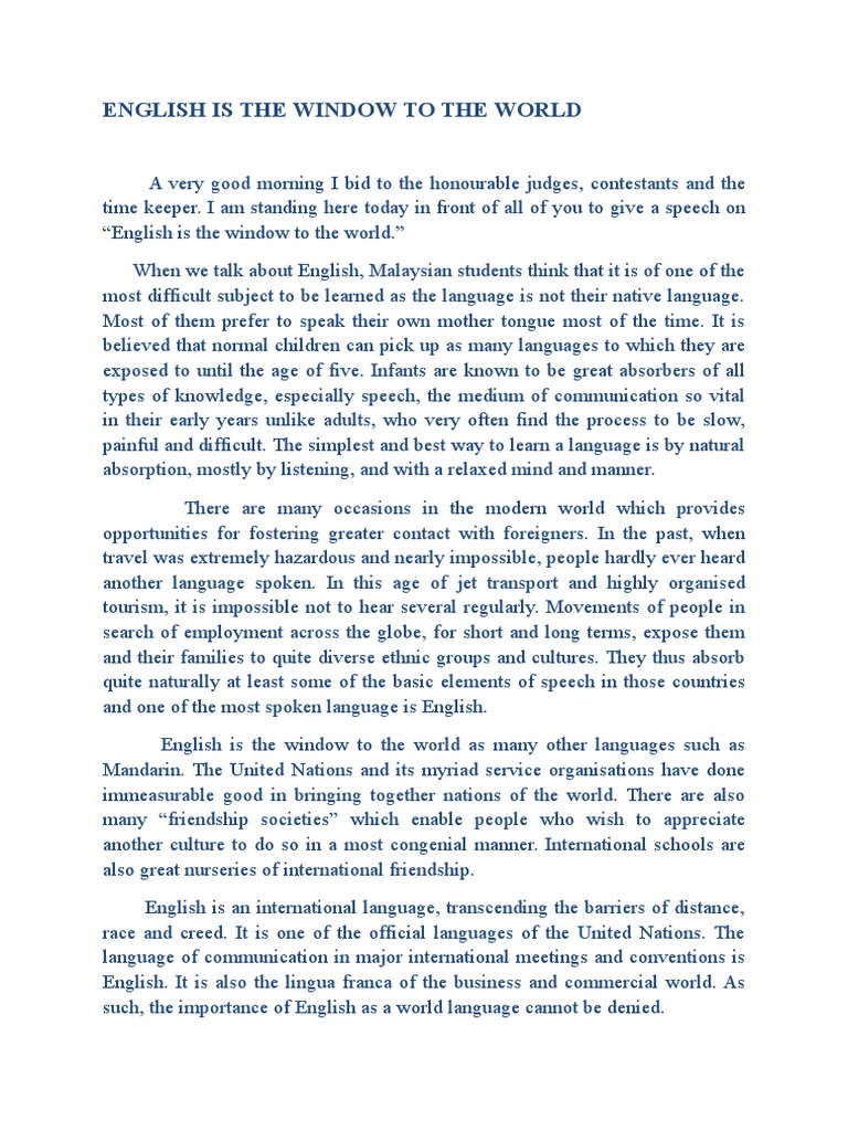 English: A Global Communication Tool | PDF | Speech | First Language