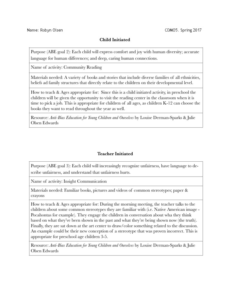 Preschool Diversity Lesson Plans | PDF | Preschool | Pedagogy