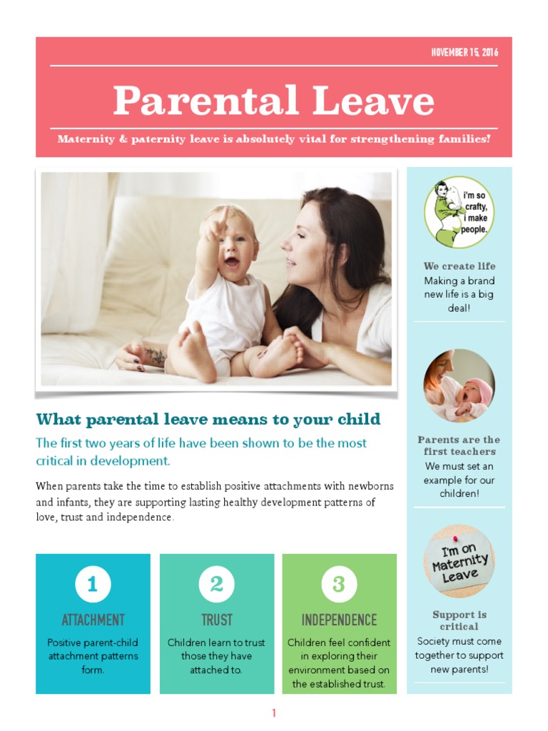 Parental Leave Advocacy Brochure | PDF | Parental Leave | Attachment Theory