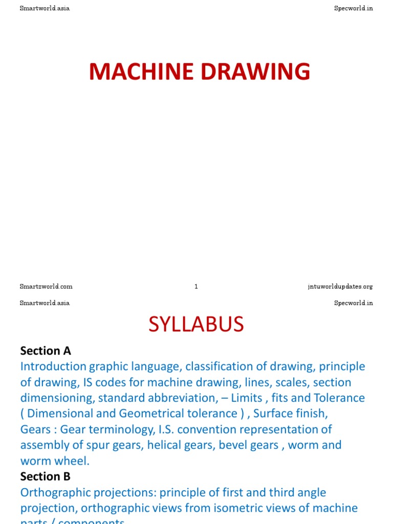 Machine Drawing PDF | Download Free PDF | Gear | Engineering Tolerance
