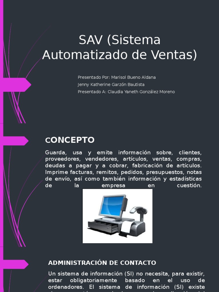 Sistema Automatizado de Ventas (SAV) | PDF | Gestión de la cadena de ...