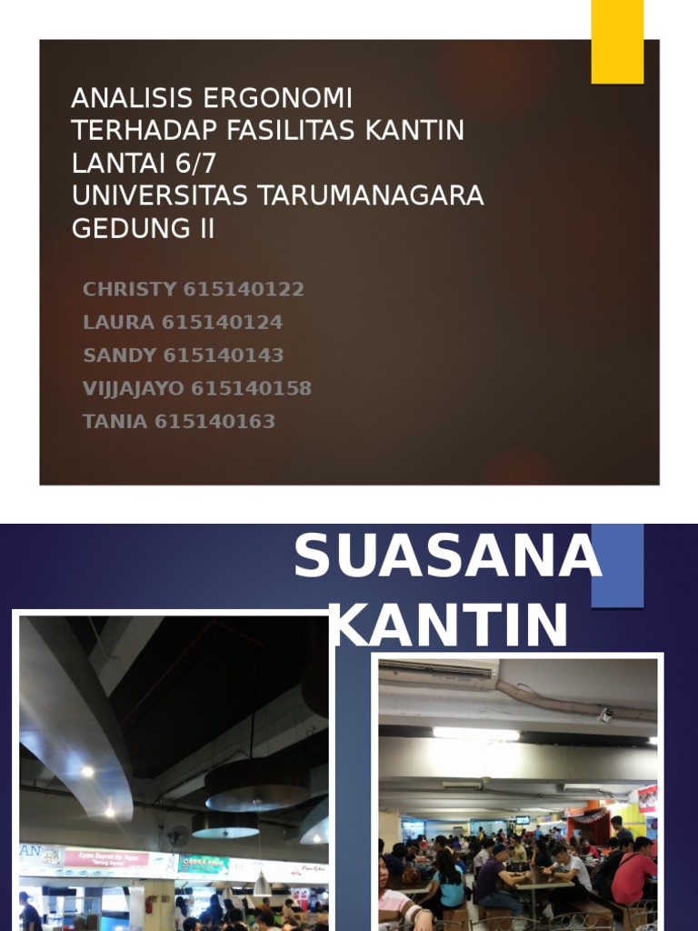 Analisis Ergonomi Terhadap Fasilitas Kantin Untar II | PDF