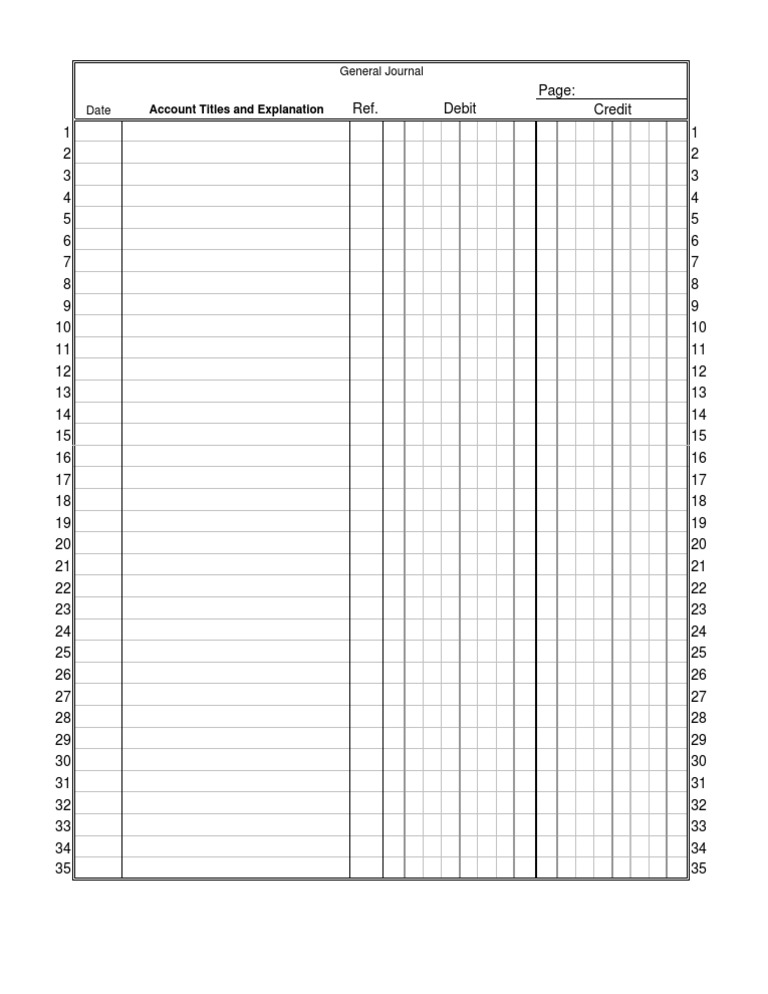 Blank General Ledger