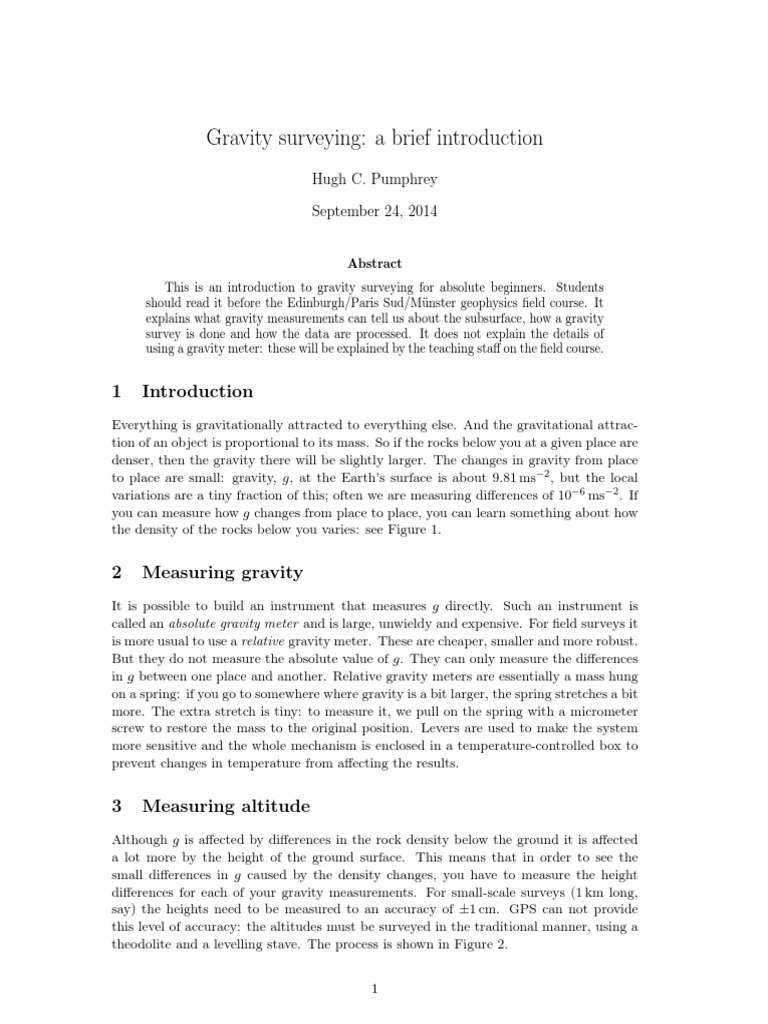 Introduction to Gravity Surveying | PDF | Scientific Observation ...