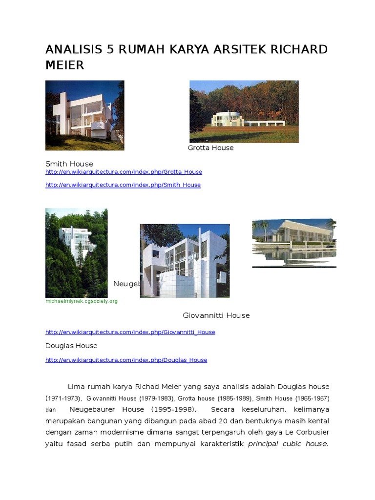 Analisis 5 Rumah Karya Arsitek Richard Meier | PDF | Griya & Taman | Sains & Matematika