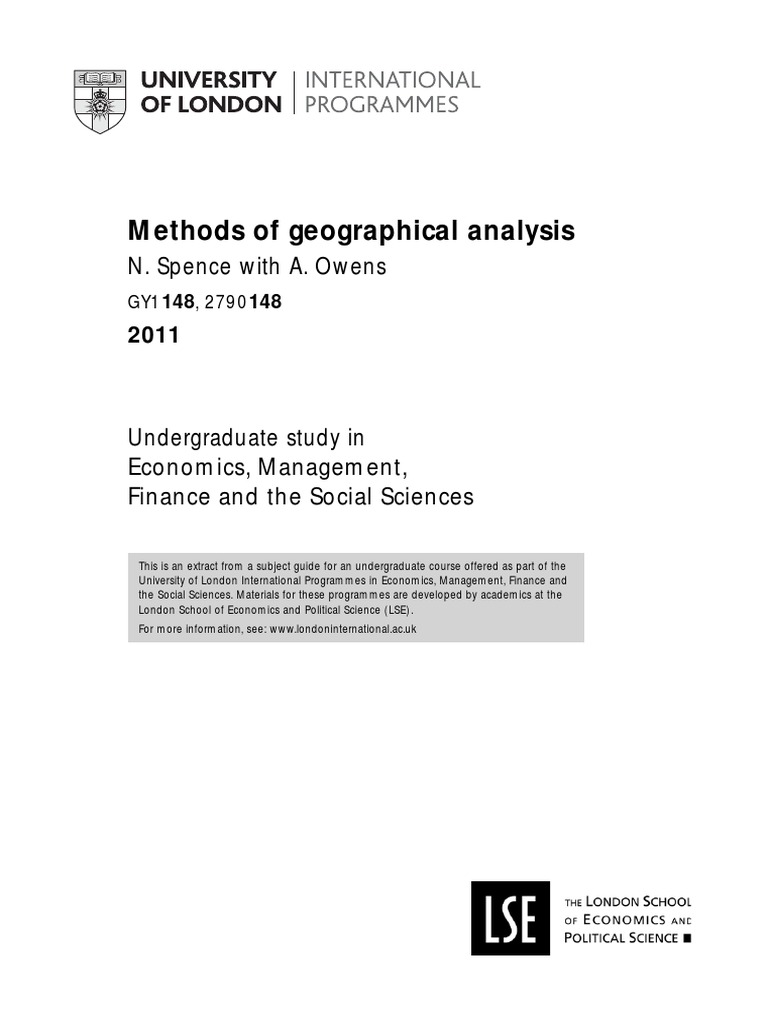 Methods of Geographical Analysis | PDF | Geography | Qualitative Research