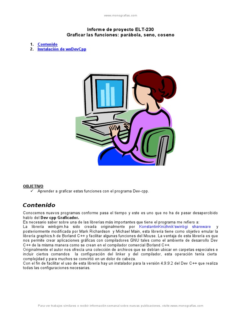 Graficas Funciones Dev CPP Parabola Seno Coseno | PDF | C ++ | Compilador