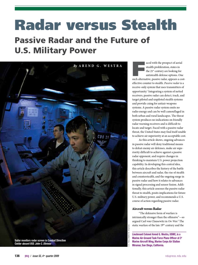 Passive Radar: Countering Stealth Threats | PDF | Radar | Anti Aircraft ...