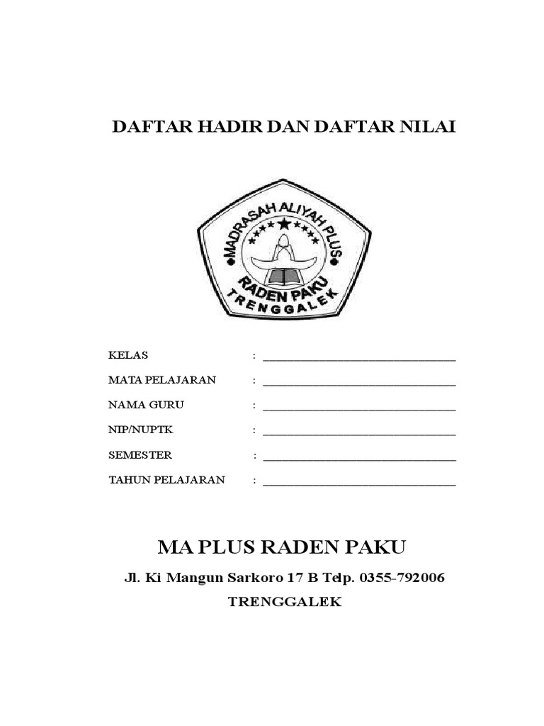 Contoh Cover Daftar Hadir Siswa | PDF | Karier & Perkembangan