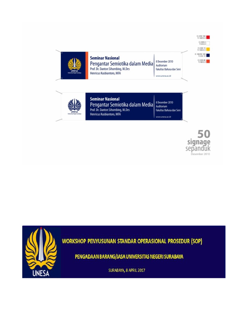 Contoh Banner UNESA Yang Benar | PDF