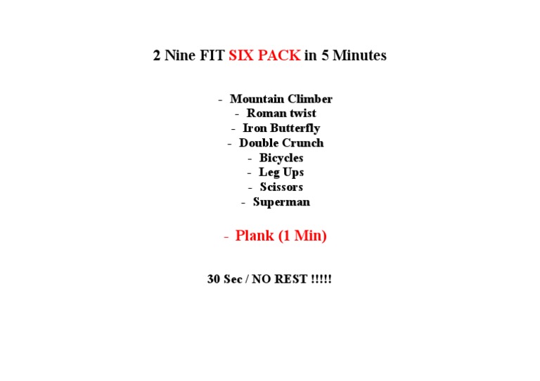 2 Nine Fit Six Pack in 5 Minutes | PDF