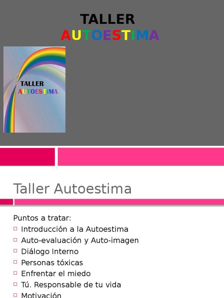 Taller Autoestima Pdf Autoestima Motivación