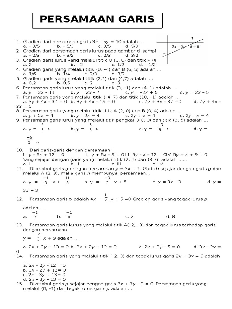 Persamaan Garis Lurus | PDF | Metode & Bahan Ajar