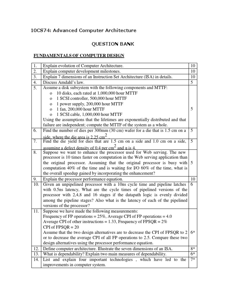 Aca QB | Download Free PDF | Mips Instruction Set | Central Processing Unit