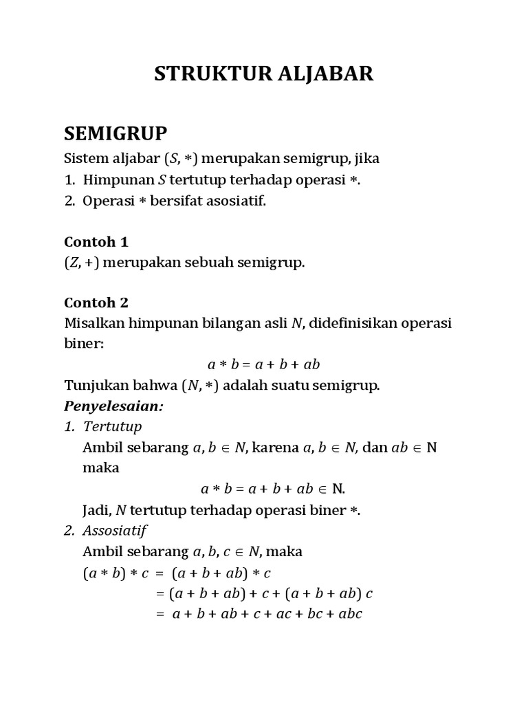 STRUKTUR ALJABAR - DR. Dina Indarti PDF | PDF