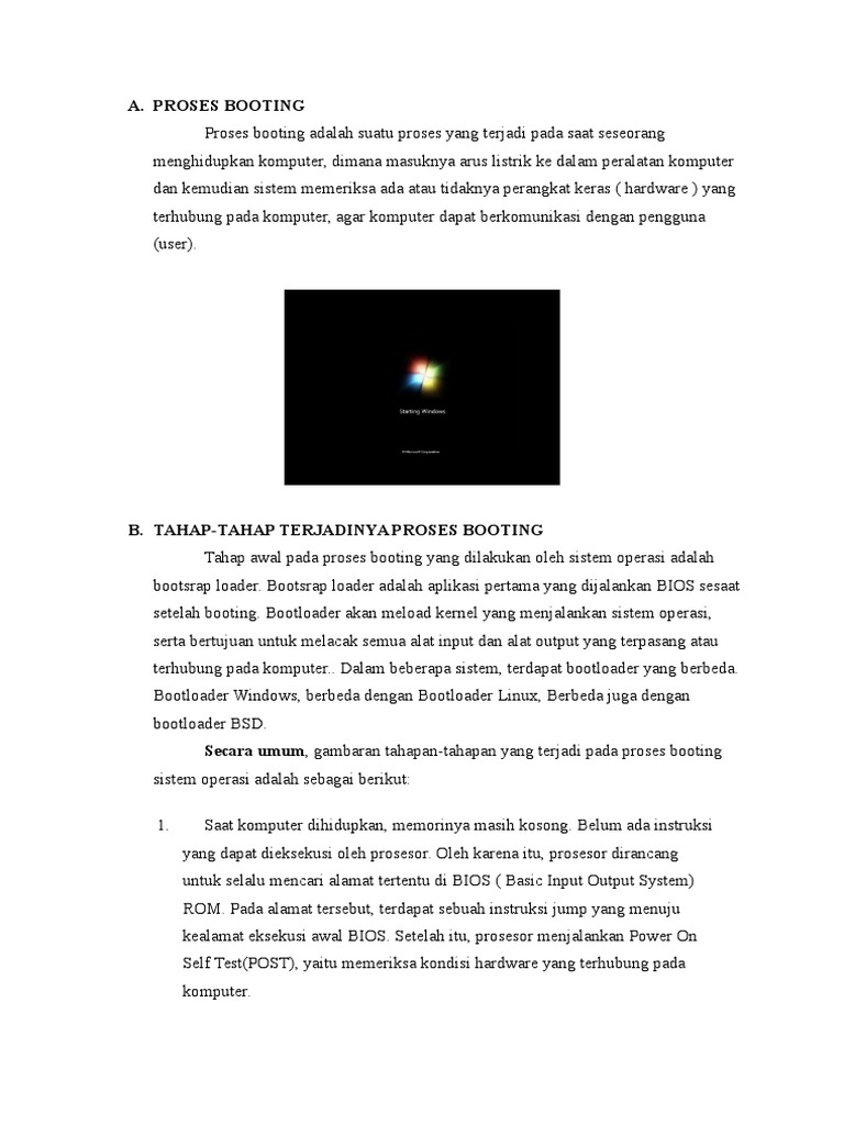 Definisi Proses Booting | PDF