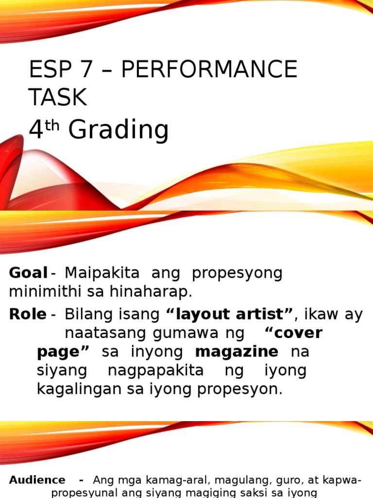 ESP7 PT 4th Grading | PDF