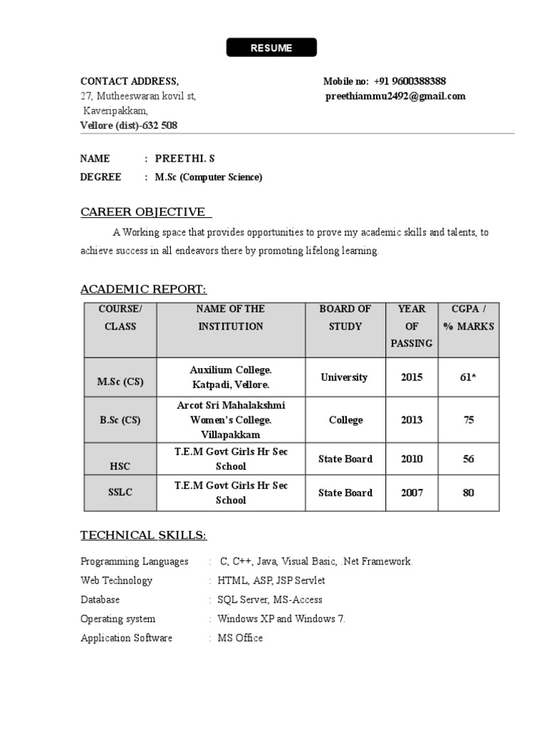 Preethi Resume | PDF | Java Server Pages | Java Servlet