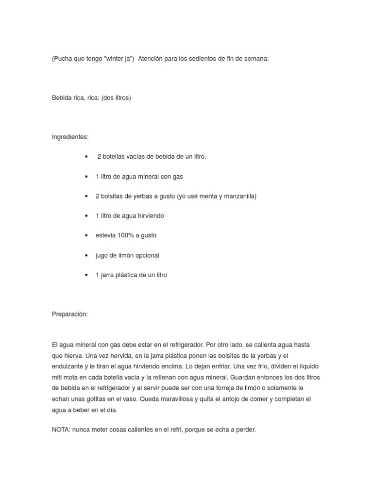 Bebida para Método Grez | PDF