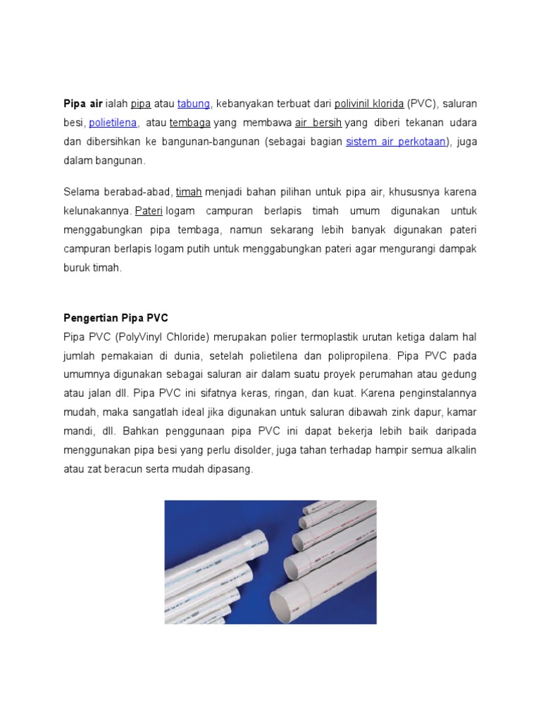 Pengertian Pipa PVC | PDF | Griya & Taman | Sains & Matematika