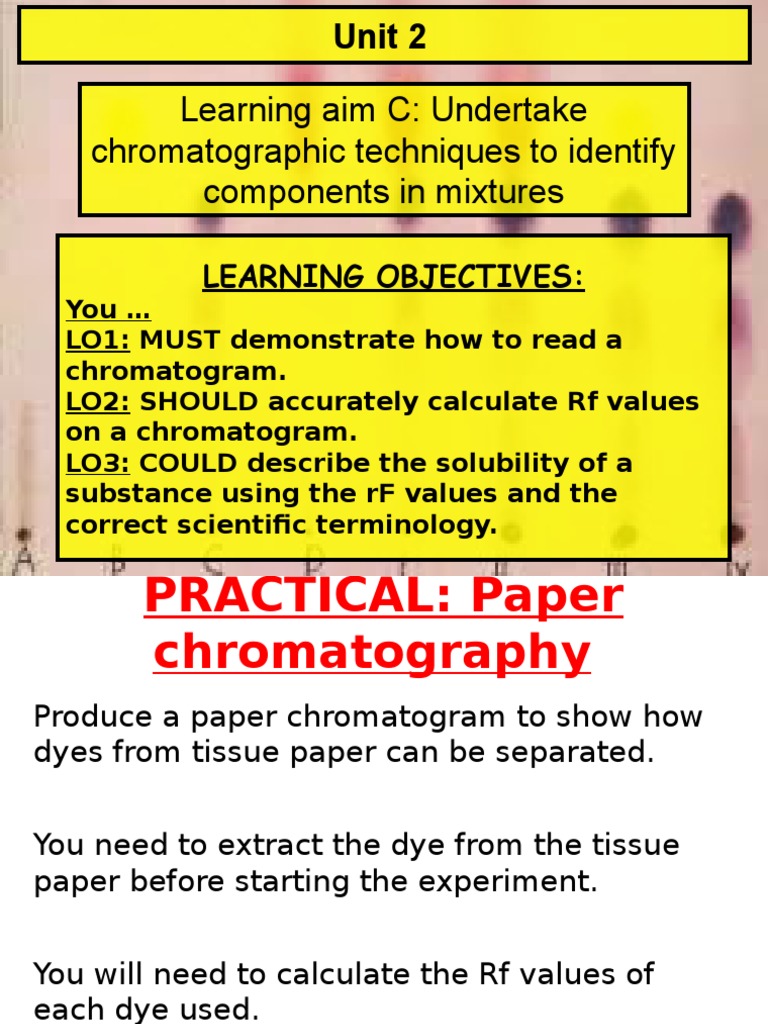Lesson 2 Tissue Paper Chromotography | PDF