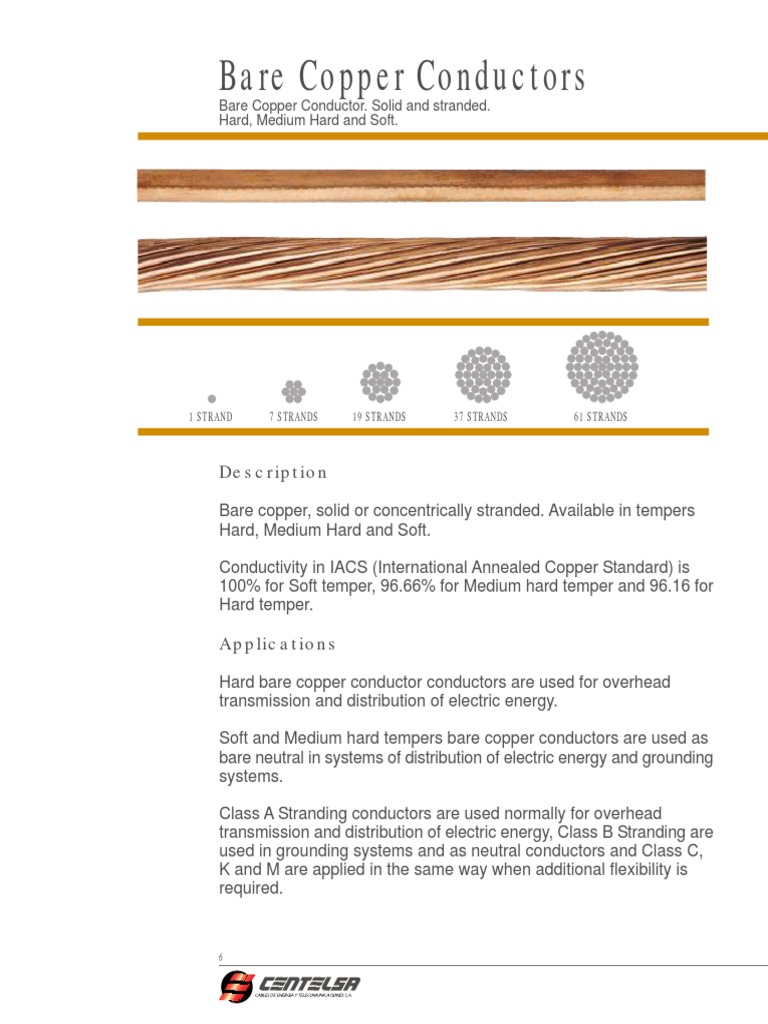 Bare Copper Conductors Data Sheet | PDF | Electrical Conductor ...