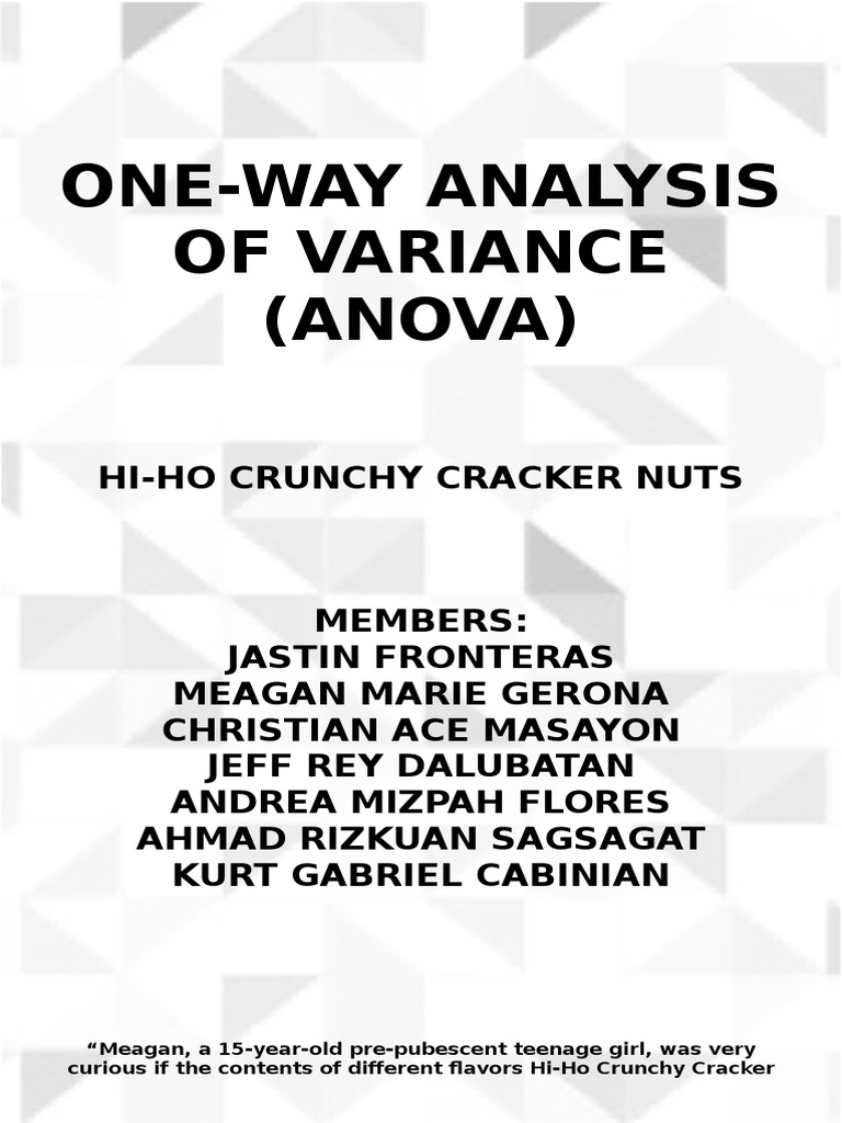 One Way Anova | PDF | Statistical Hypothesis Testing | Analysis Of Variance