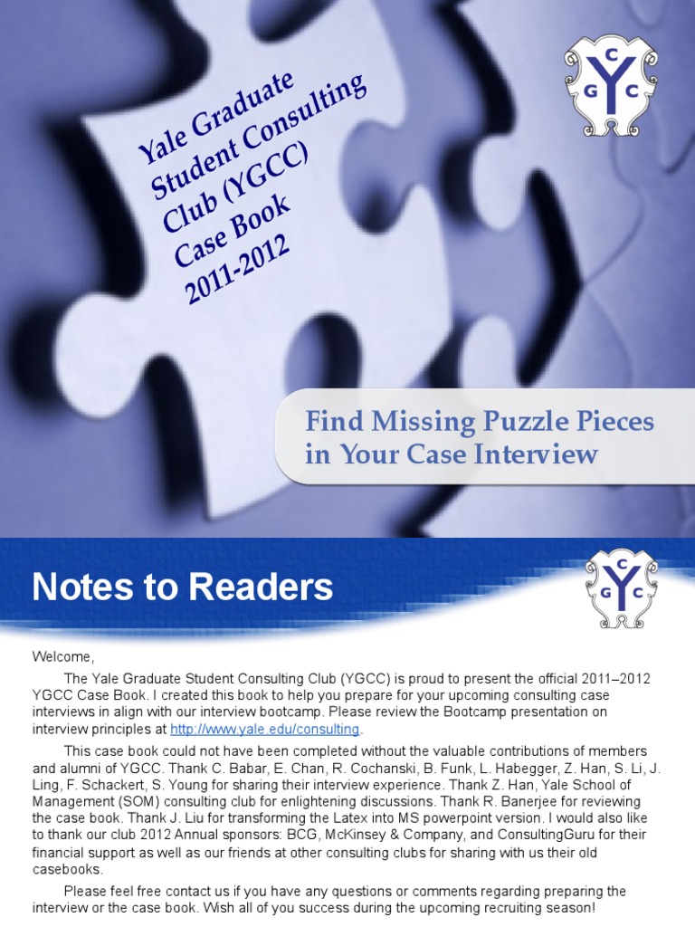 YGCC 2012 Casebook Preview PDF | PDF | Mc Kinsey & Company | Economies