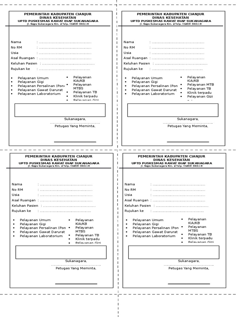 Format Rujukan Internal | PDF