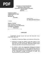Sample Form Petition For Declaratory Relief | PDF | Declaratory Judgment | Metro Manila