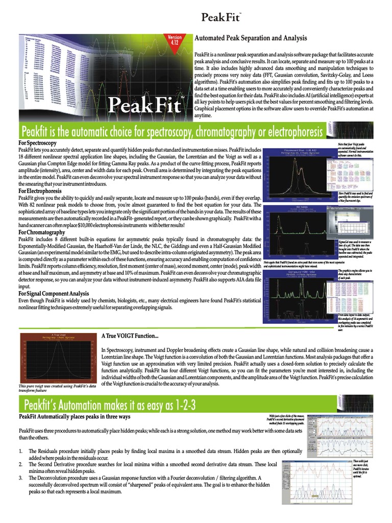 PeakFit 4.12 PDF | PDF | Normal Distribution | Gel Electrophoresis