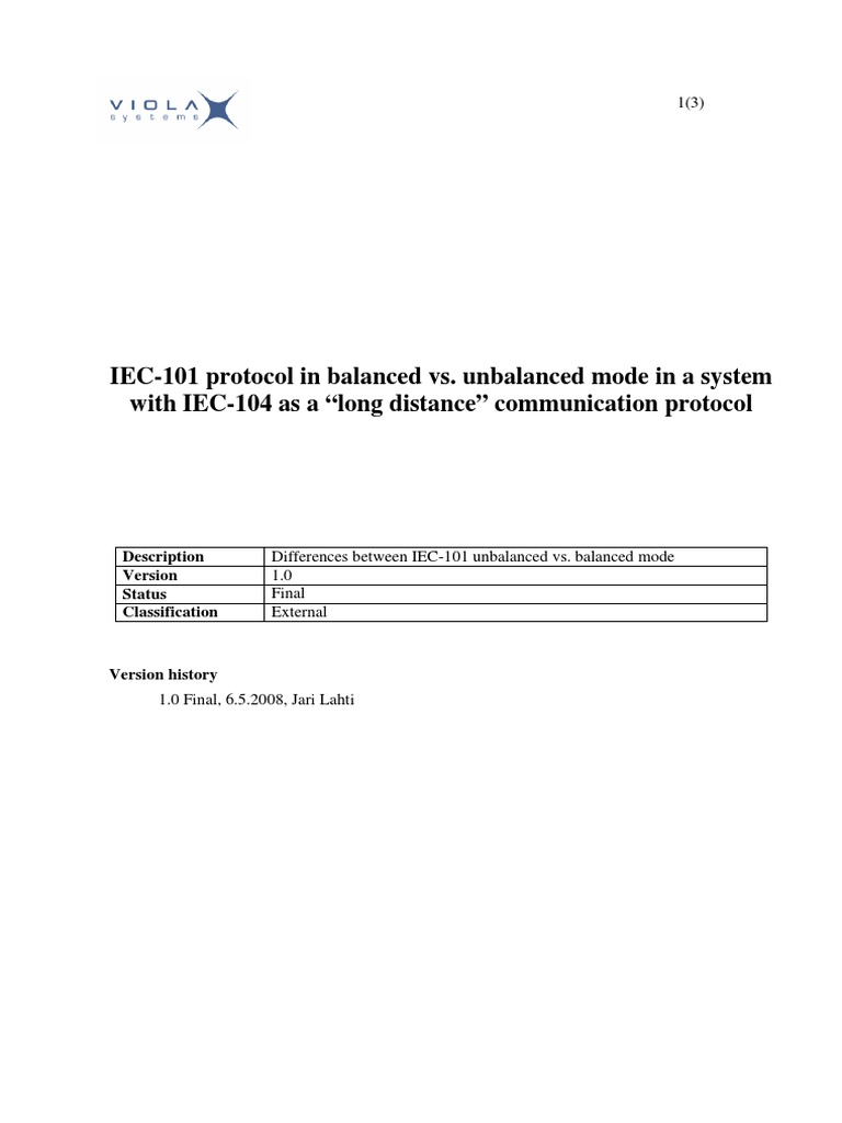 IEC101 104 Balanced Unbalanced | PDF | Scada | Communications Protocols