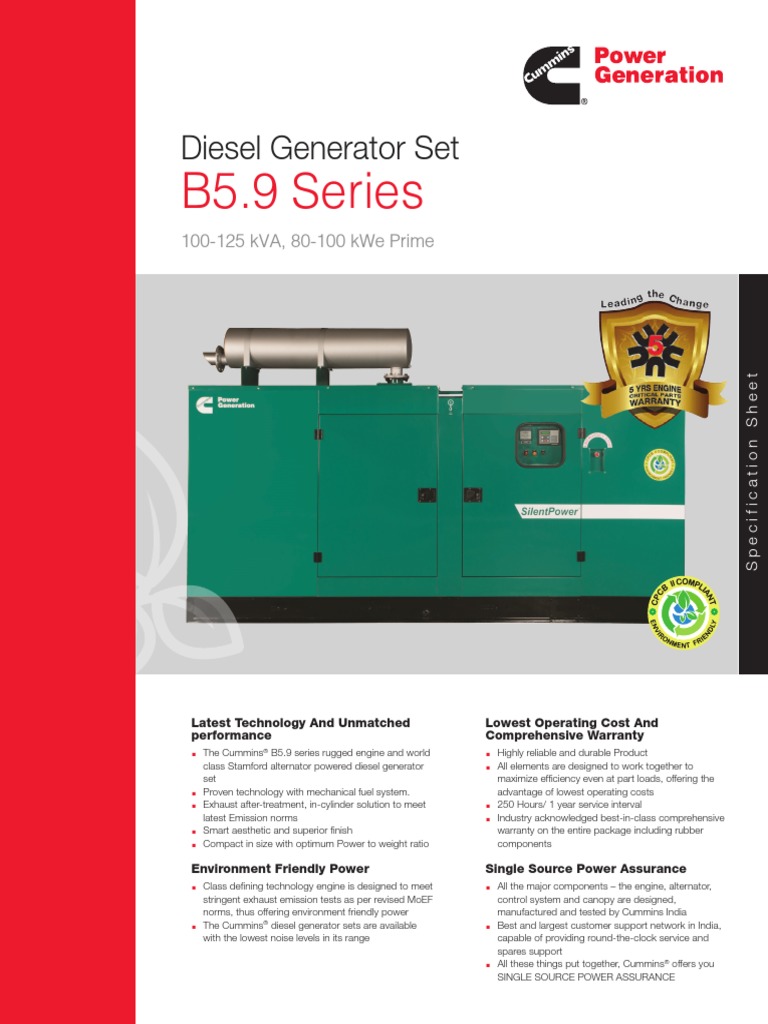 100 125 kVA | PDF | Diesel Engine | Engines