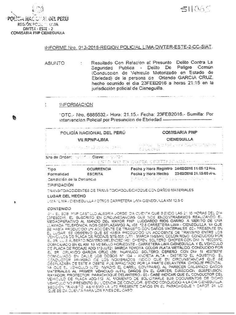Informe policial, como elaborar un documento. Ejemplos y modelos con ...