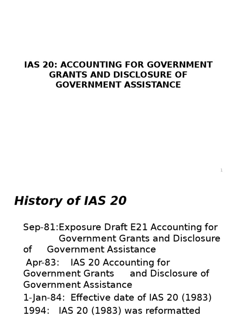 IAS 20 Accounting For Government Grants0 | PDF | Expense | Depreciation